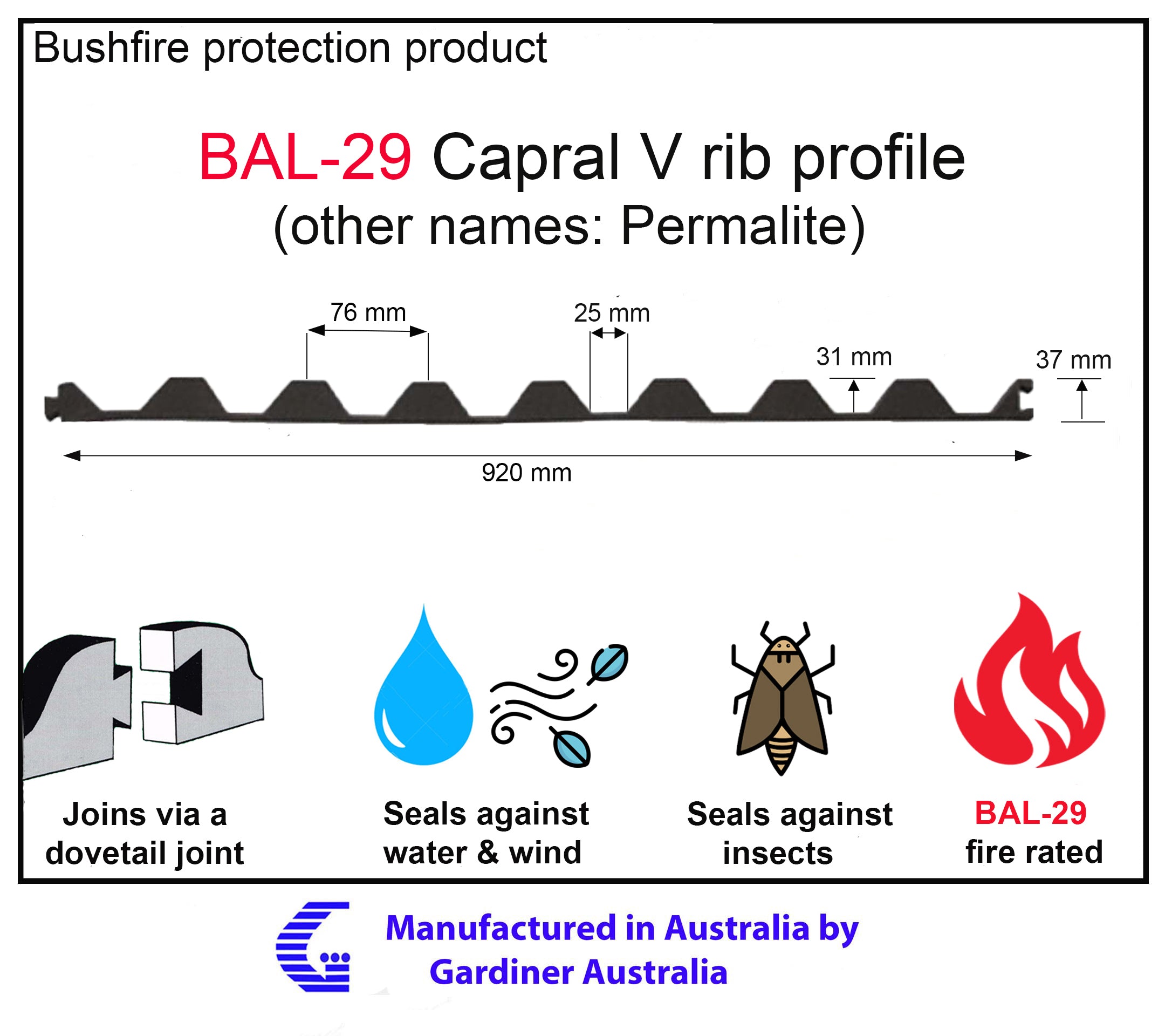 BAL-29 eave & ridge roof infill strips – Gardiner Australia