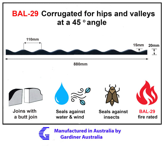 BAL-29 eave & ridge roof infill strips – Gardiner Australia