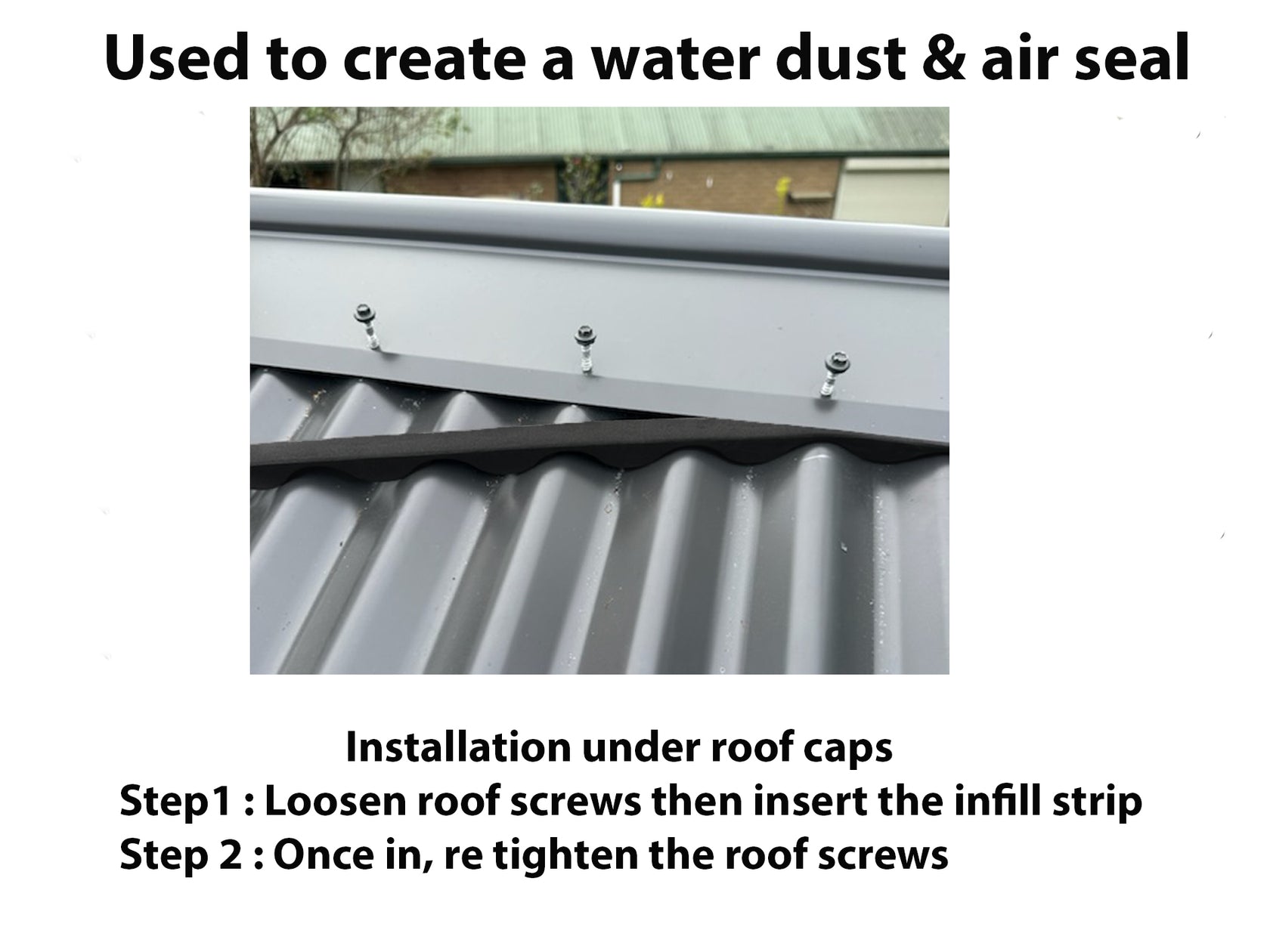 Corrugated, Trimdek Roofing Foam Infill Strip Company | Gardiner Australia